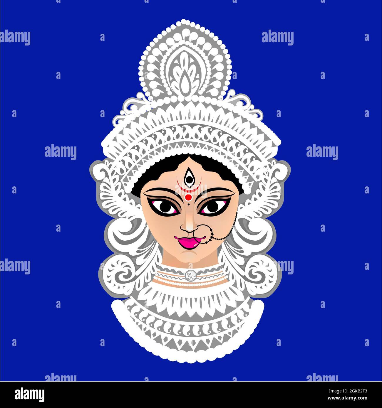 Illustration and vector of Goddess Durga's face. Goddess Durga being ...