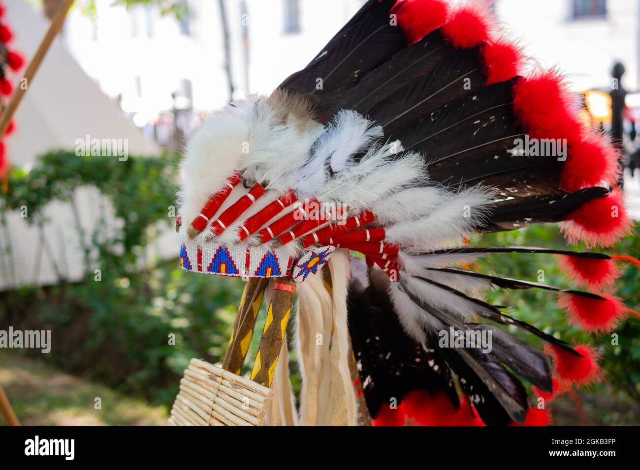 Roach - traditional Native American male headdress at historical ...