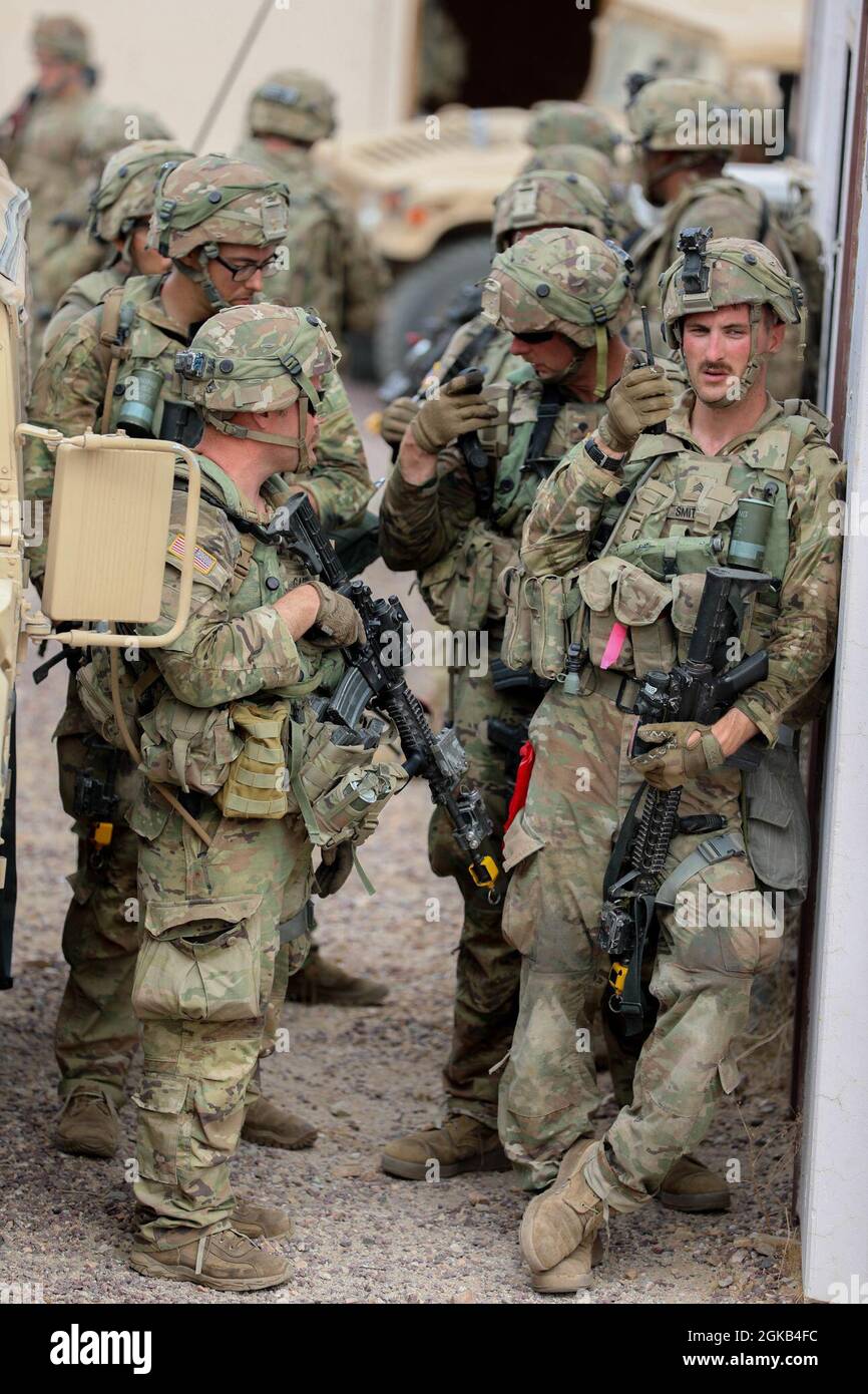 Soldiers with the 45th Infantry Brigade Combat Team, stand in formation ...