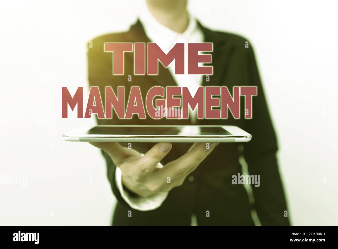 Hand writing sign Time Management. Conceptual photo the ability to use ...