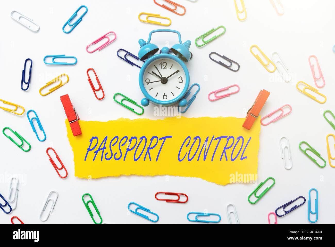 Handwriting text Passport Control. Word Written on the area in an ...