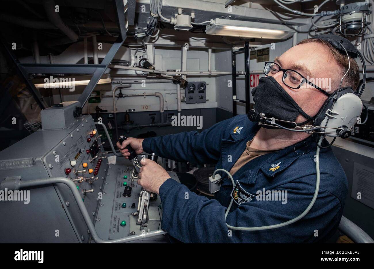 Sonar Technician (Surface) 1st Class Jordon Gordon deploys the multi ...
