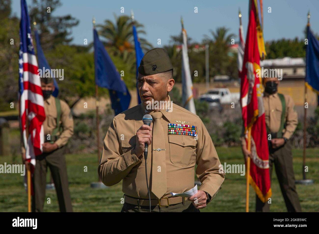 U.S. Marine Corps Col. Eric Garcia, commanding officer of Marine ...