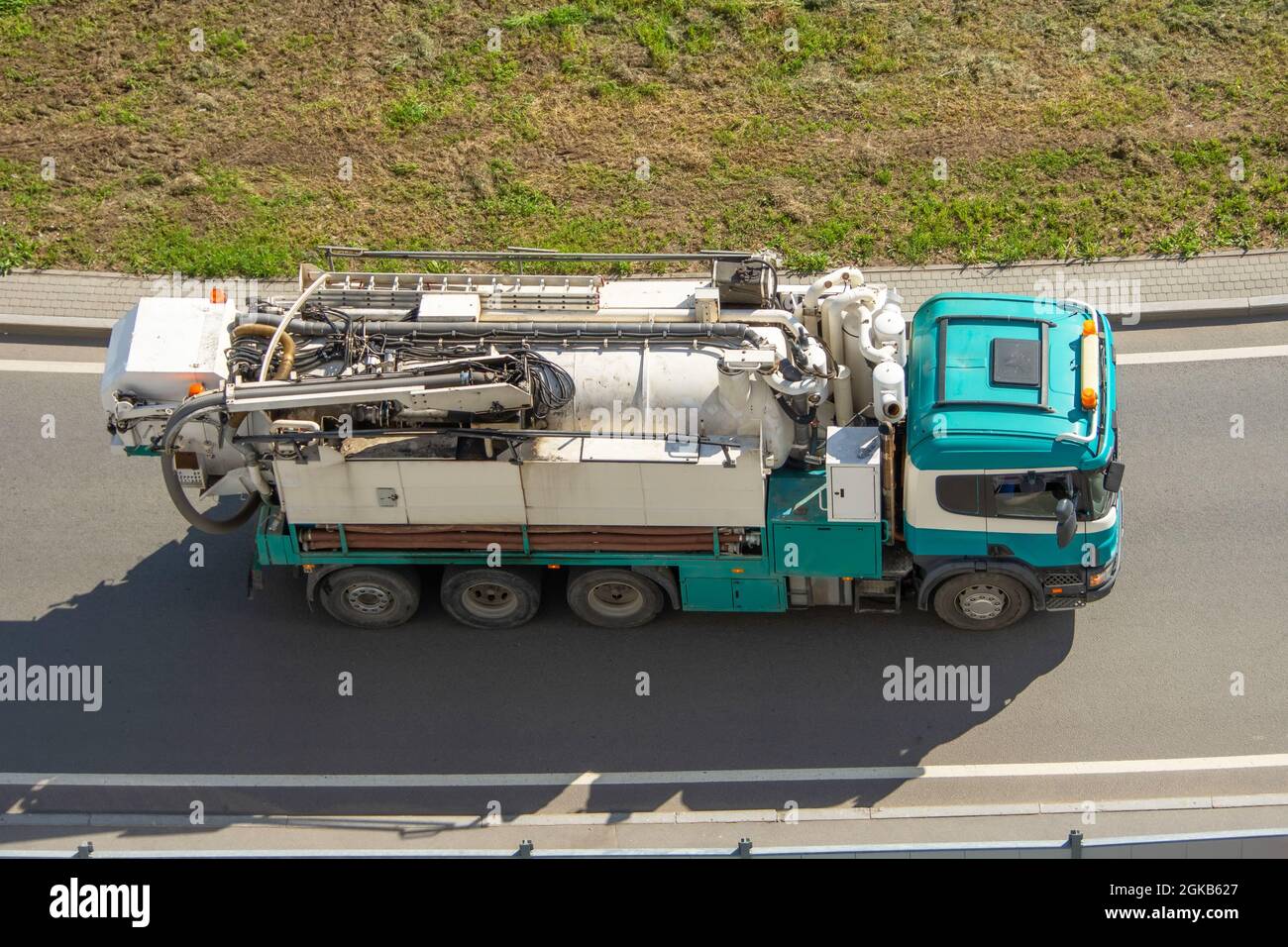 Truck with tank for pumping waste or contaminated water Stock Photo - Alamy