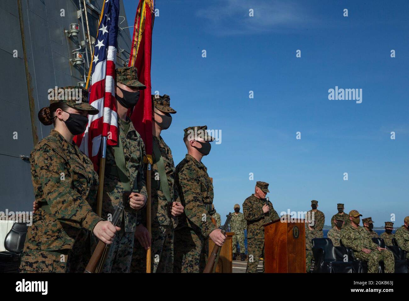 U.S. Marines attend the 31st Marine Expeditionary Unit (MEU) battle ...