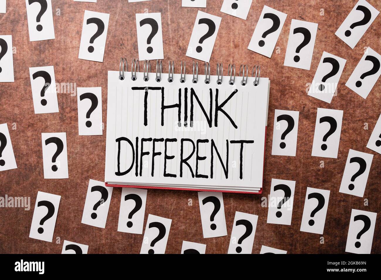 Sign displaying Think Different. Business approach unusual method or ...