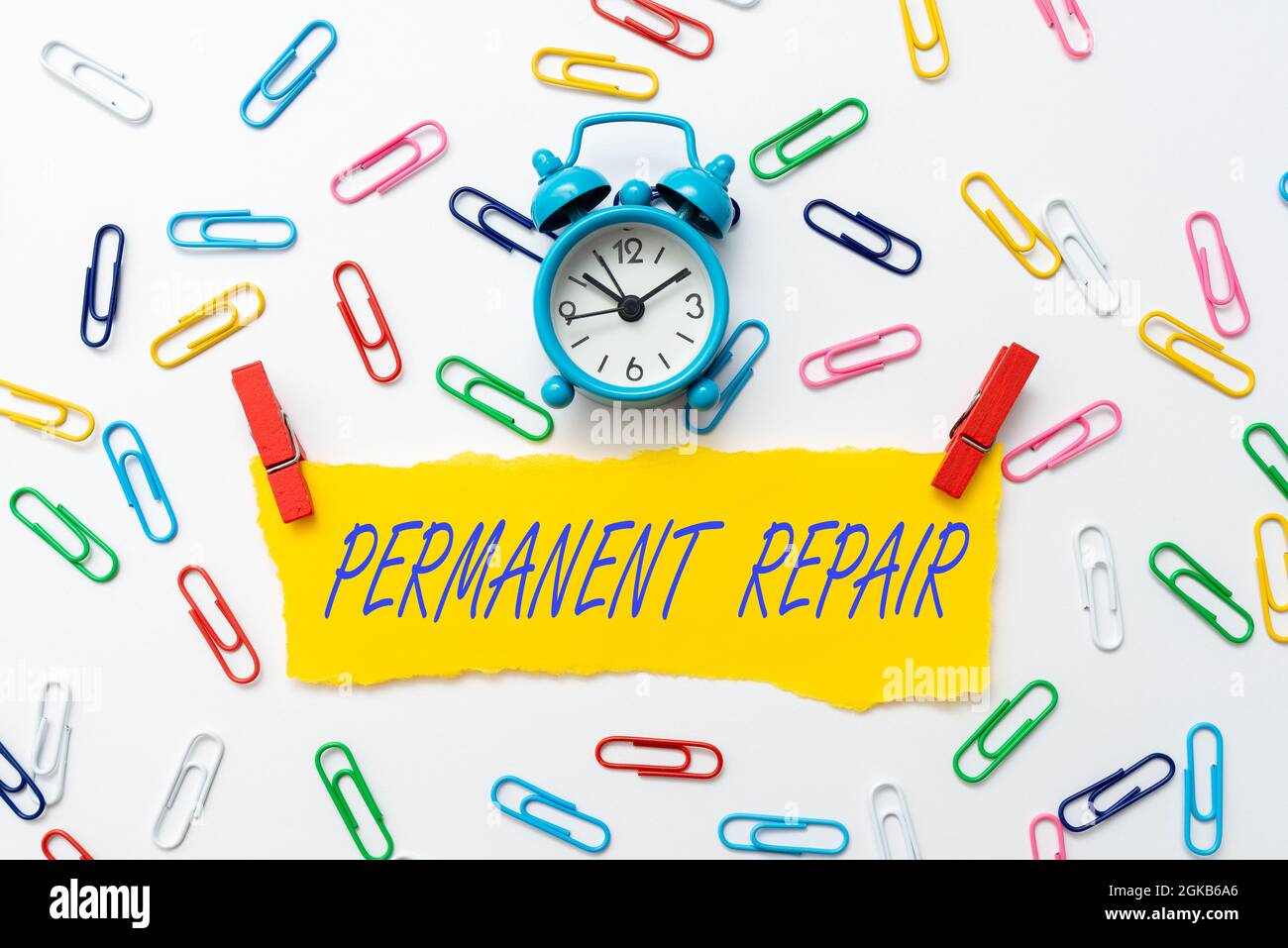 Hand writing sign Permanent Repair. Business concept A repair of an ...
