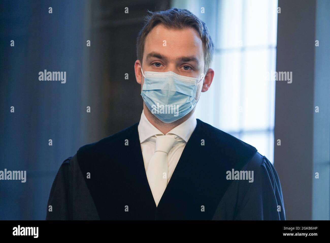 Berlin, Germany. 14th Sep, 2021. The prosecutor Igor Shaposhnikov stands in room 500 of the ...