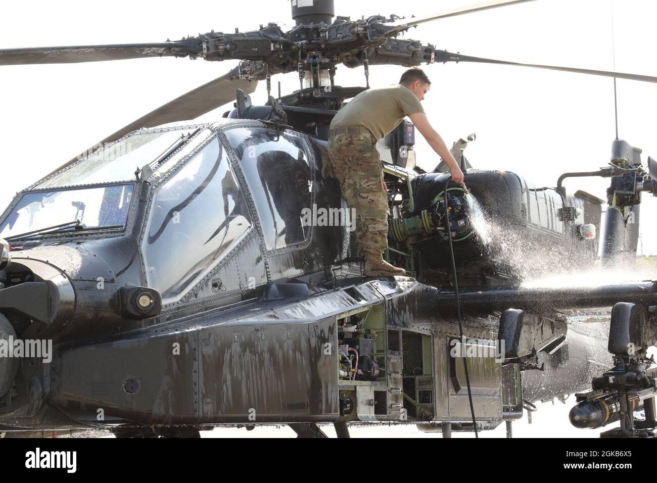 U.S. Army Pfc. Hunter Escue, AH-64 helicopter maintainer with Alpha ...