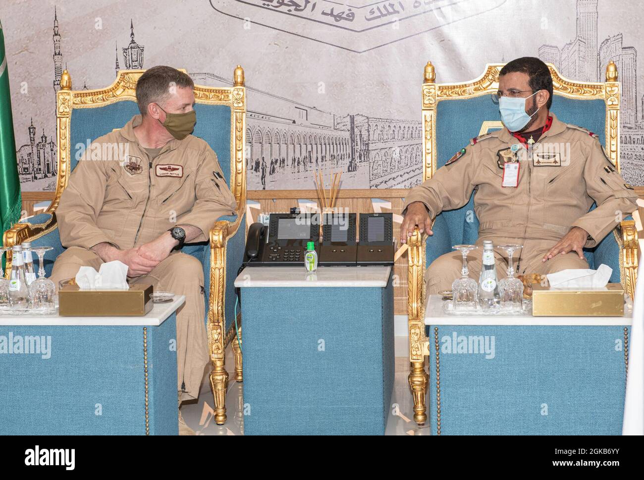 Brig. Gen. Evan Pettus, 378th Air Expeditionary Wing commander, speaks ...