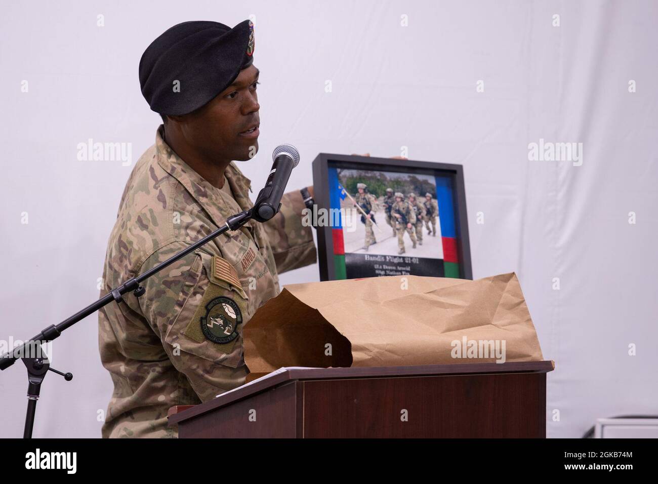 U.S. Air Force 2nd Lt. Deron Arnold, a trainee in class 21-01 attending ...