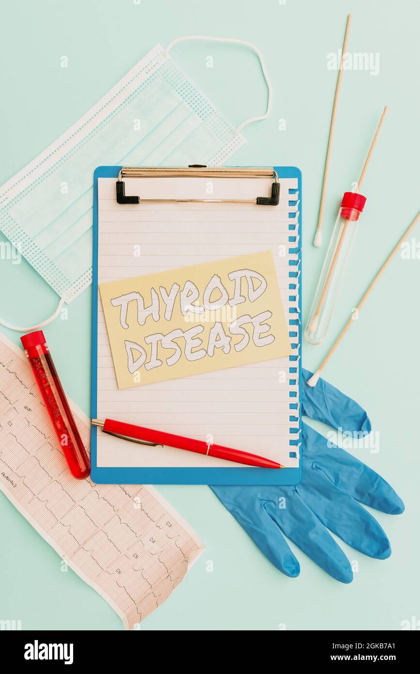 Hand writing sign Thyroid Disease. Business overview the thyroid gland ...