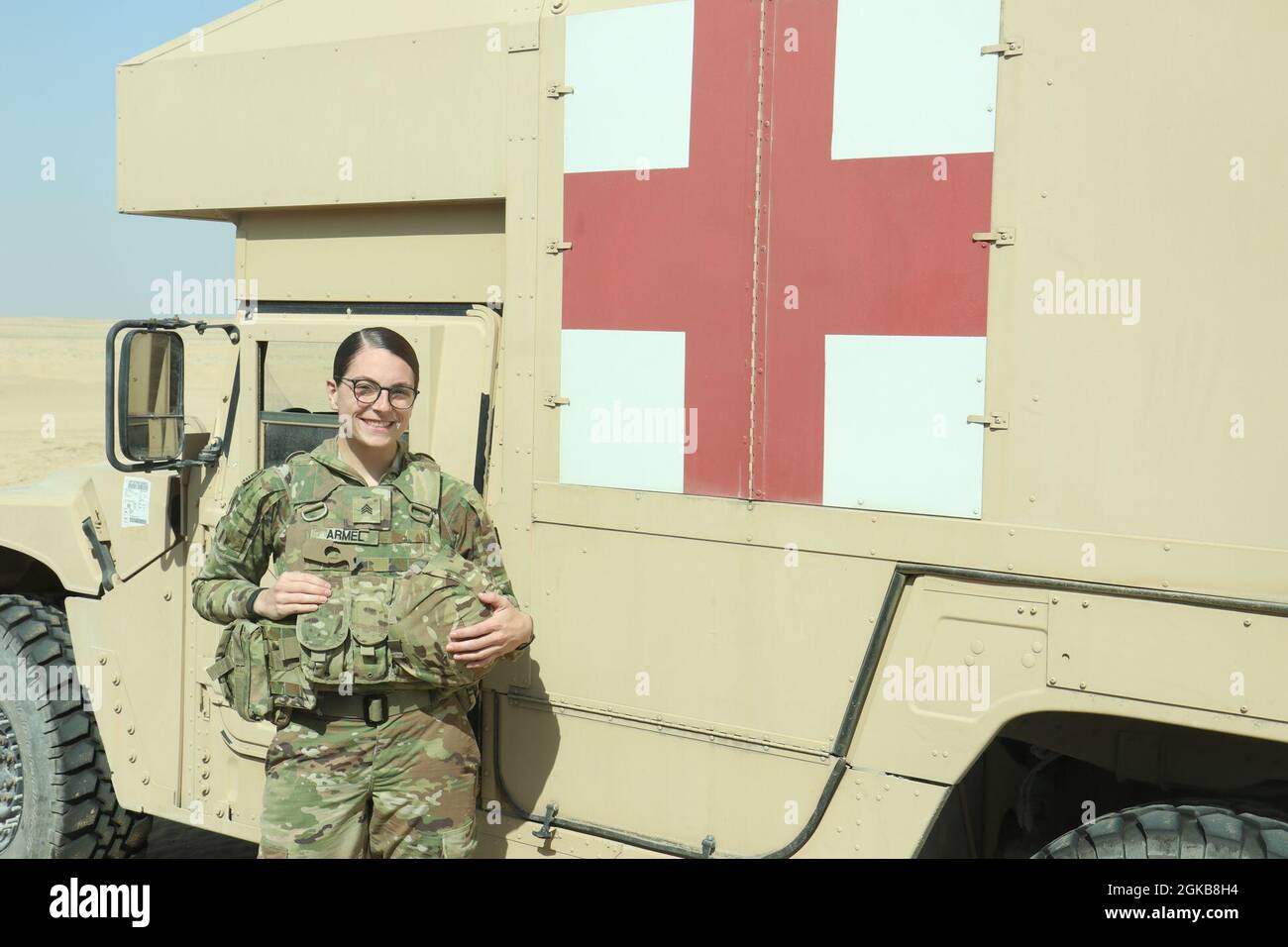 U.S. Army Sgt. Emily Armel, combat medic with Bravo Company, 628th ...