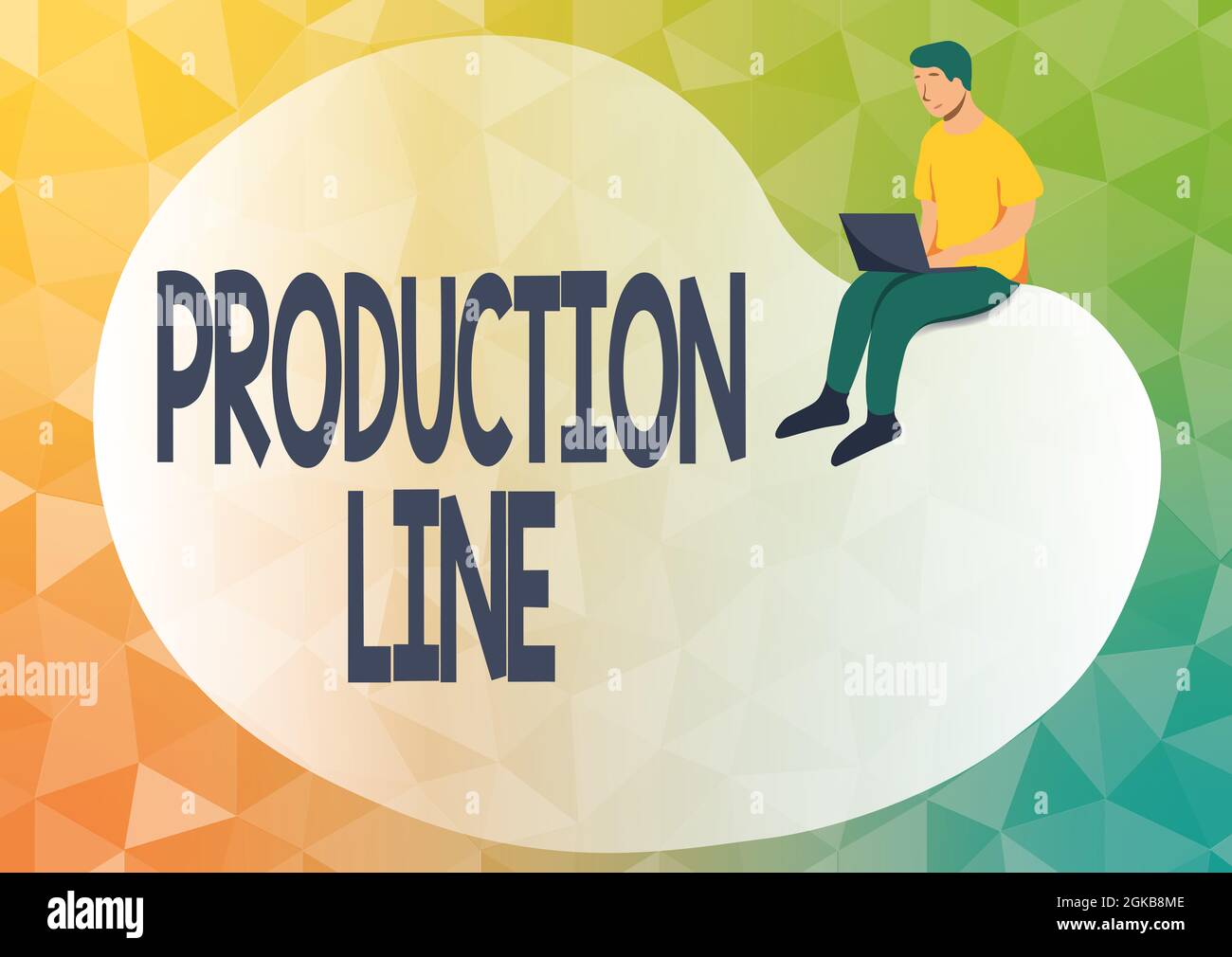 Sign displaying Production Line. Concept meaning set of sequential ...