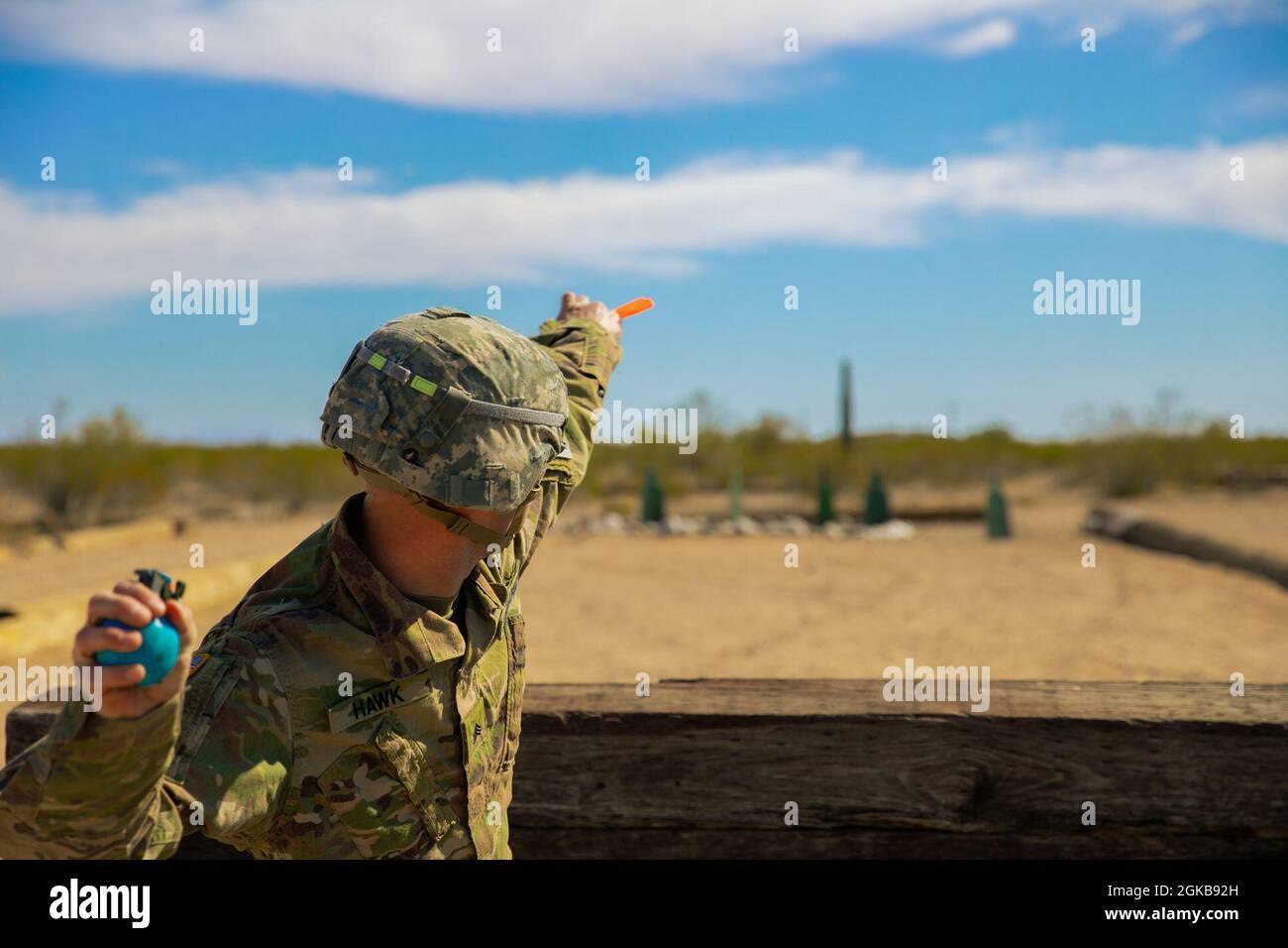 Sgt. Brandon Hawk of the MEDDET launches his grenade during the 2021 ...