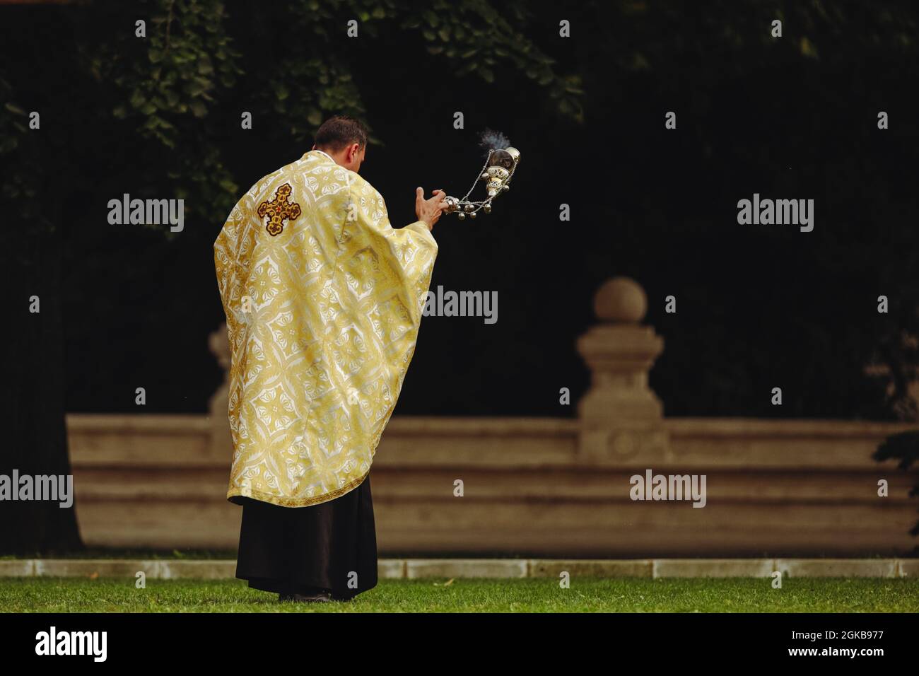 Bucharest, Romania - September 13, 2021: A Romanian Orthodox priest ...