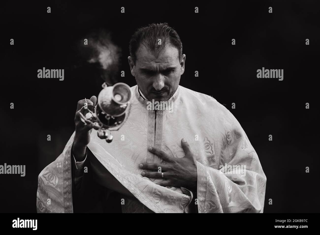 Bucharest, Romania - September 13, 2021: A Romanian Orthodox priest ...