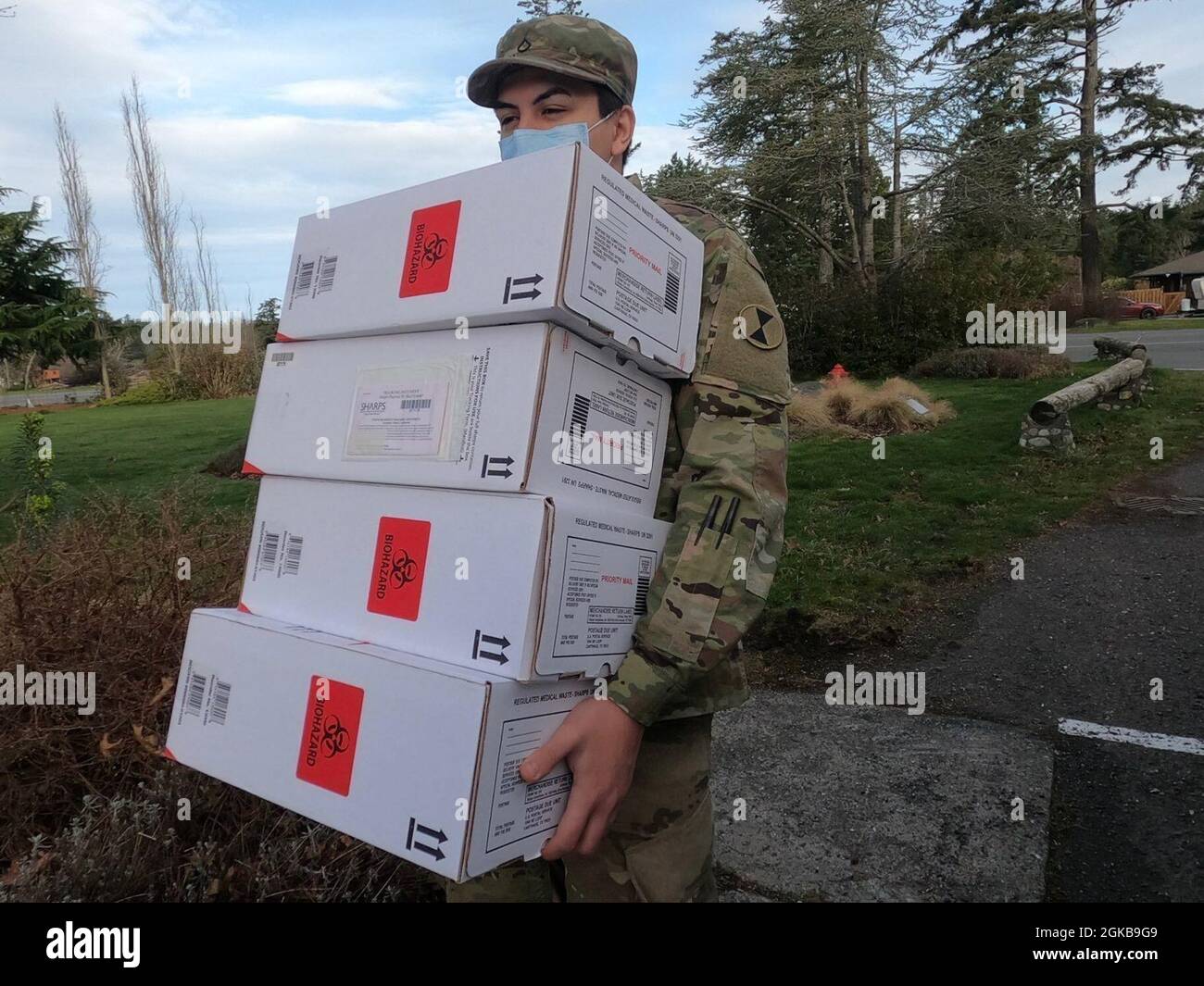 U.S. Army Pfc. Isaiah Bargas, a combat medic with Joint Task Force ...