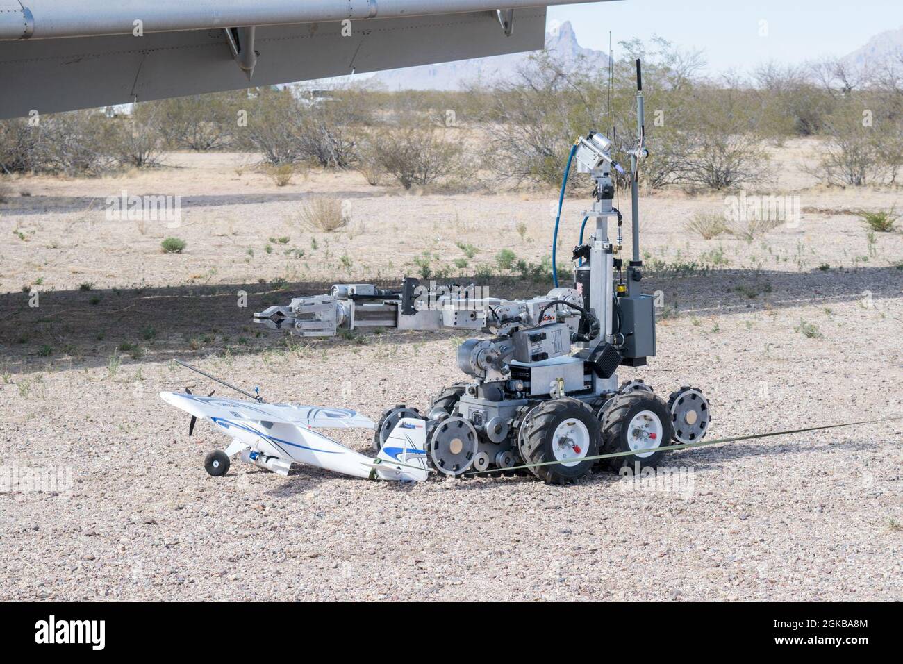 An ANDROS F-6 bomb robot from the Tuscon Police Bomb Squad disables a ...