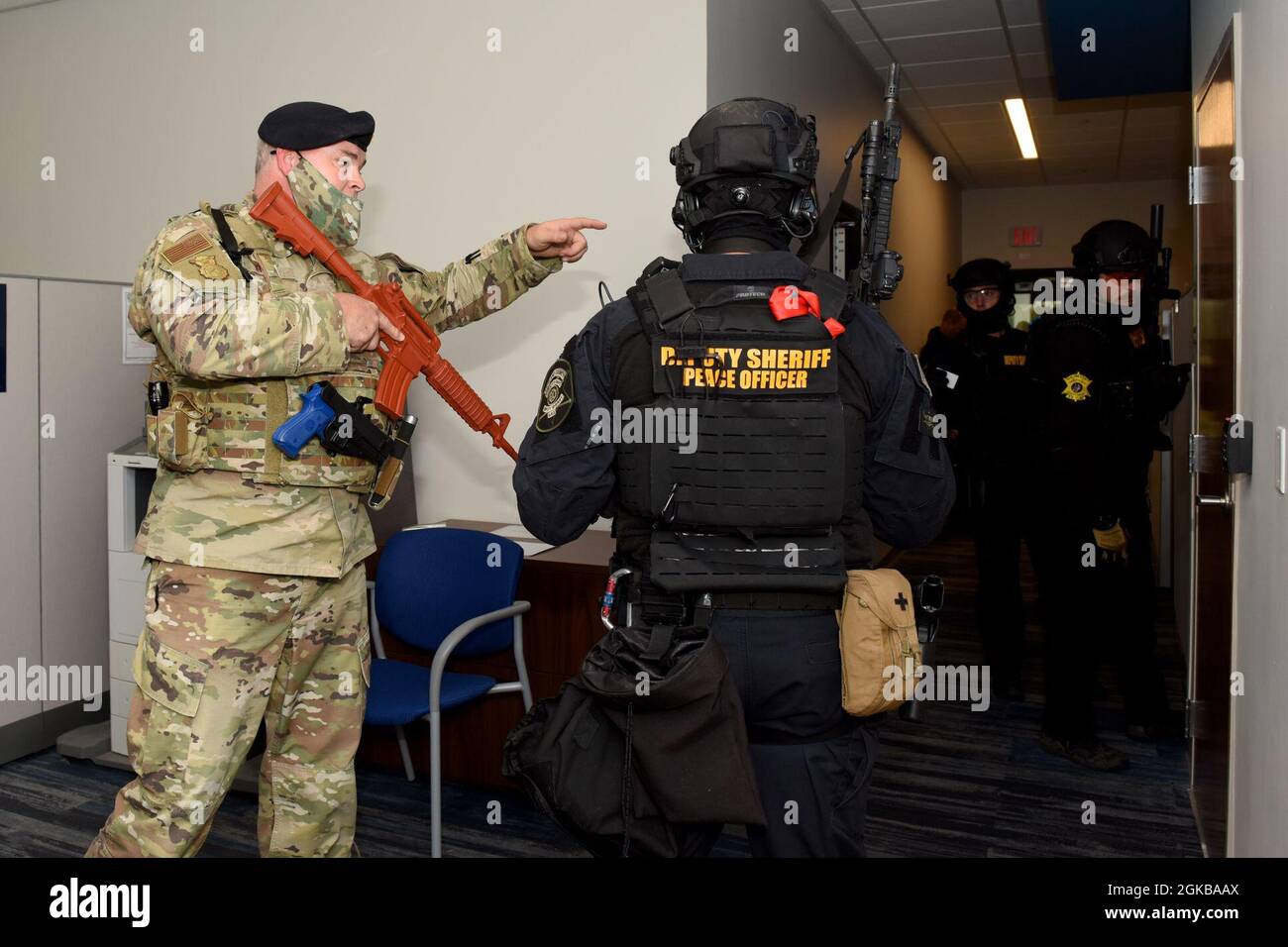 U.S. Air Force Staff Sgt. David Green, a 169th Fighter Wing Security ...