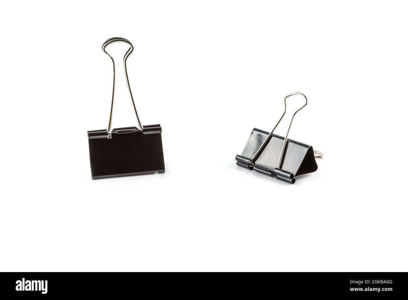 black Paper Clips isolated on White Background Stock Photo - Alamy