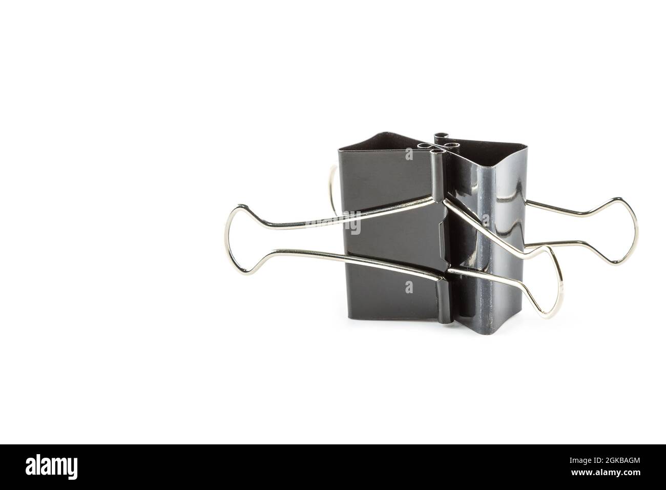 black Paper Clips isolated on White Background Stock Photo - Alamy