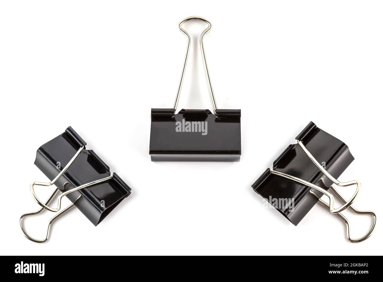 black Paper Clips isolated on White Background Stock Photo - Alamy