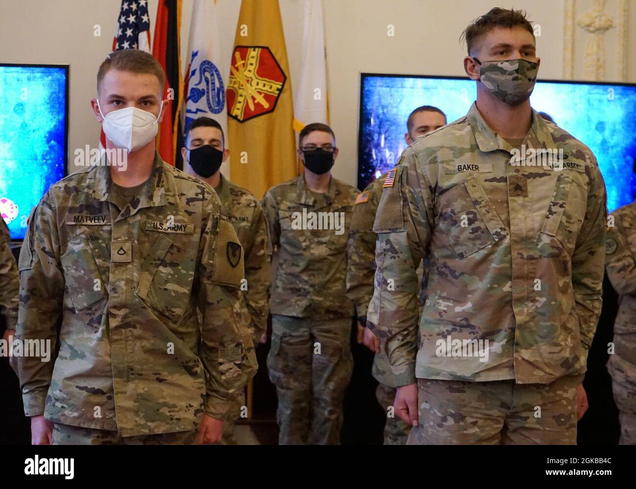 From Right: Sgt. David Baker, USAG Ansbach, and Pfc. Samuil Matveev ...