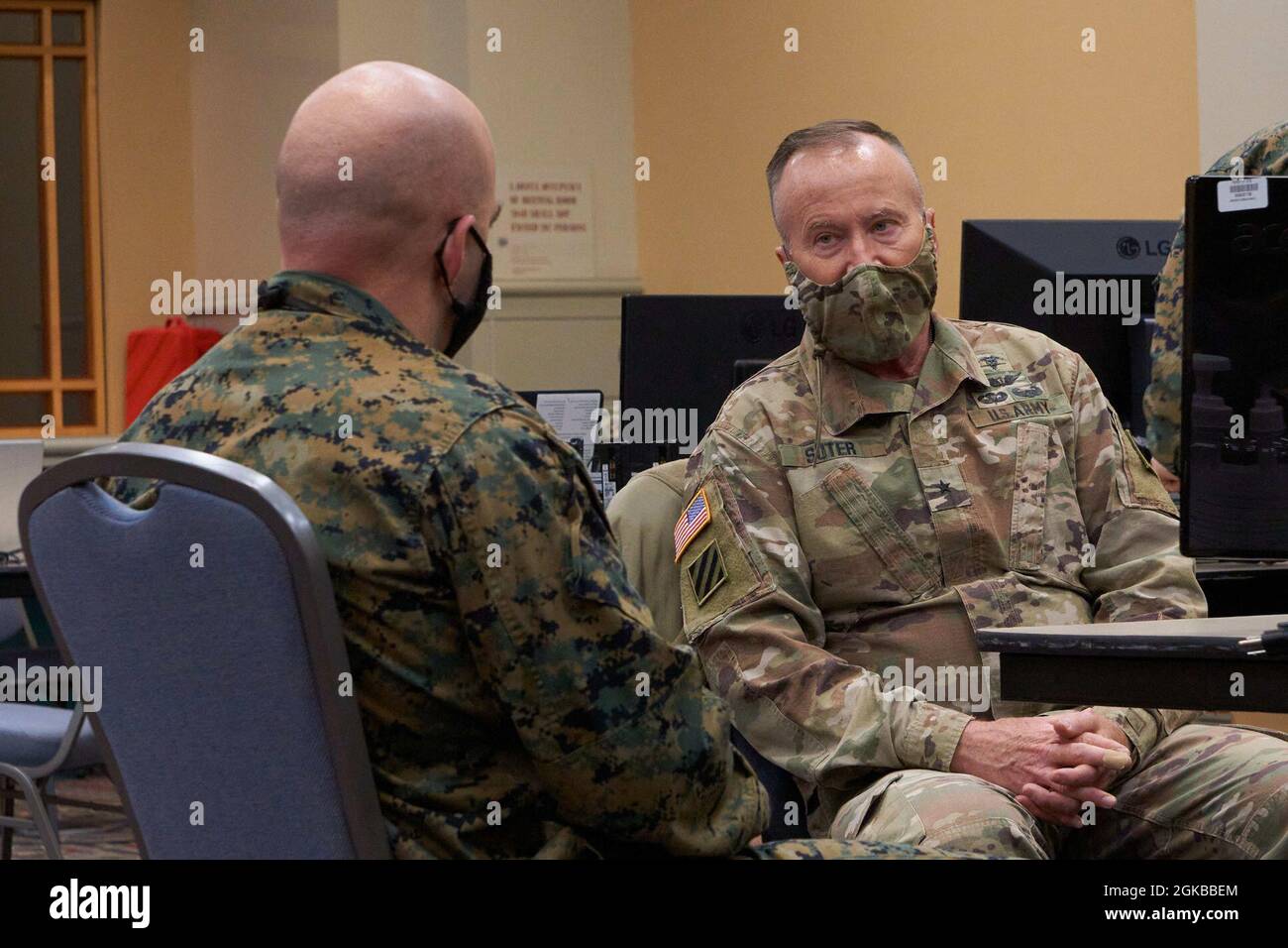 U.S. Marine Corps Lt. Col. James D. Thornburg Jr., left, commanding ...