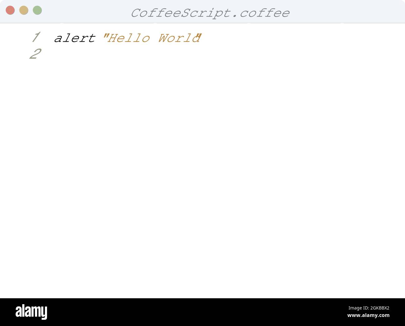 Coffeescript Language Hello World Program Sample In Editor Window