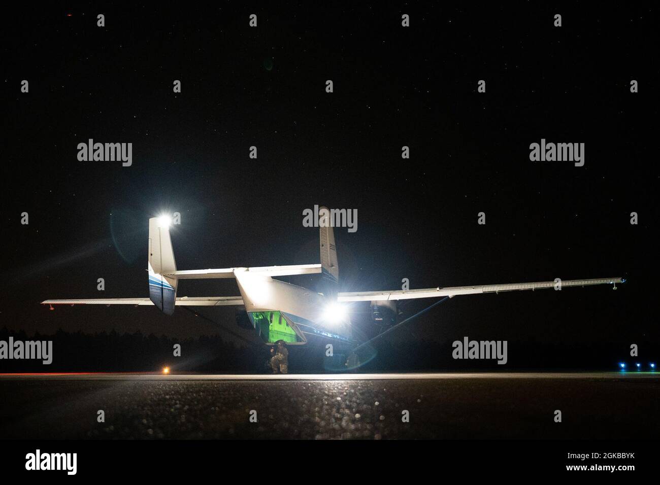 A C-145A assigned to the 492d Special Operations Wing rests on the ...