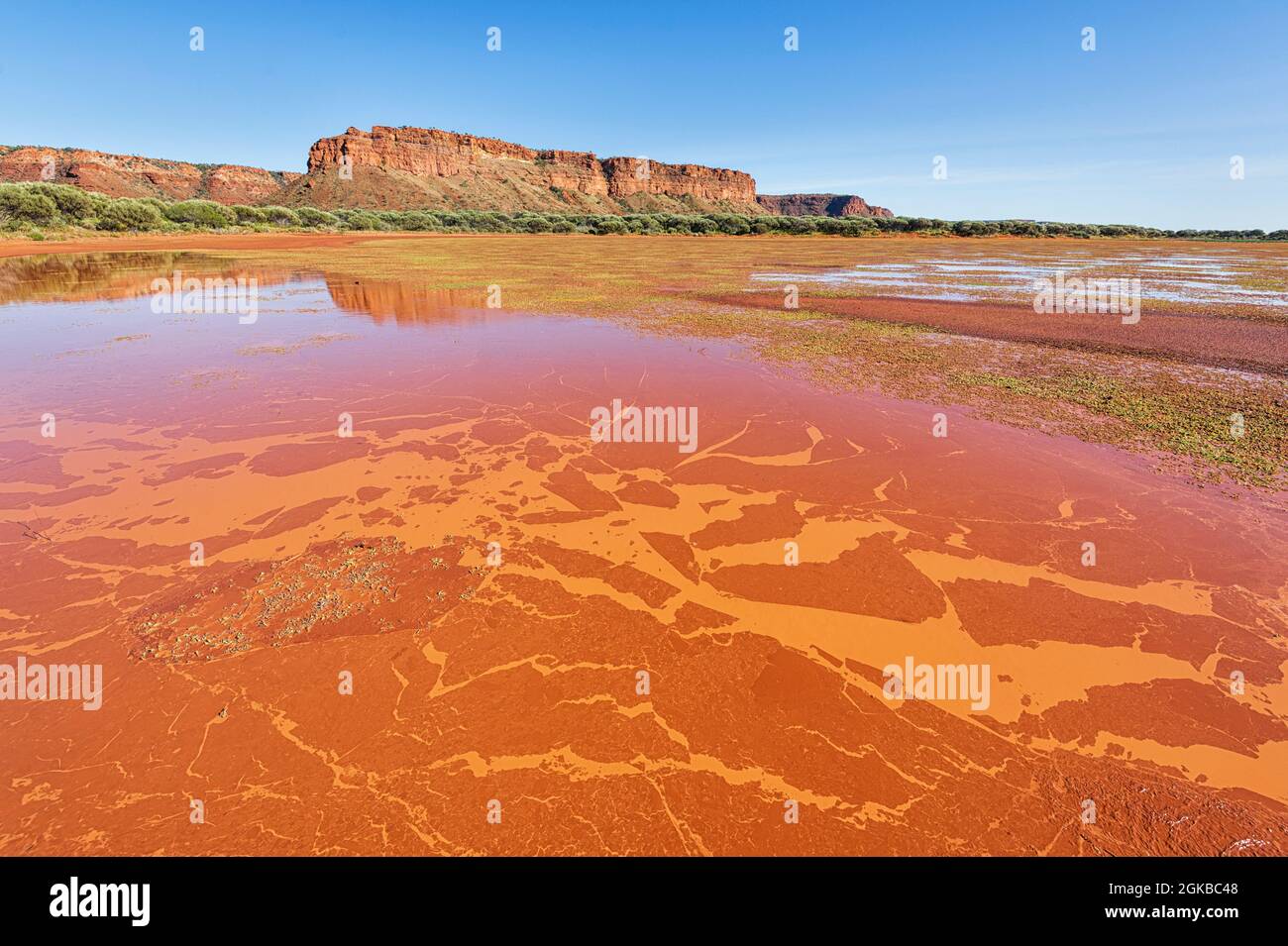 Striking view of a claypan with patterns, Kennedy Range National Park ...