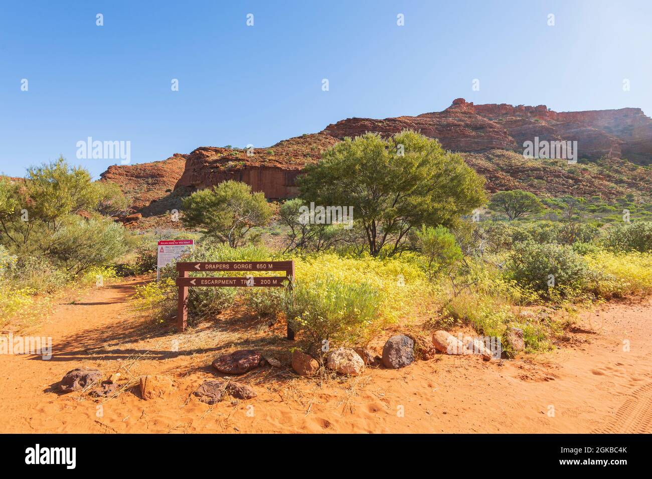 Direction signs for walking trails in Kennedy Range National Park at ...