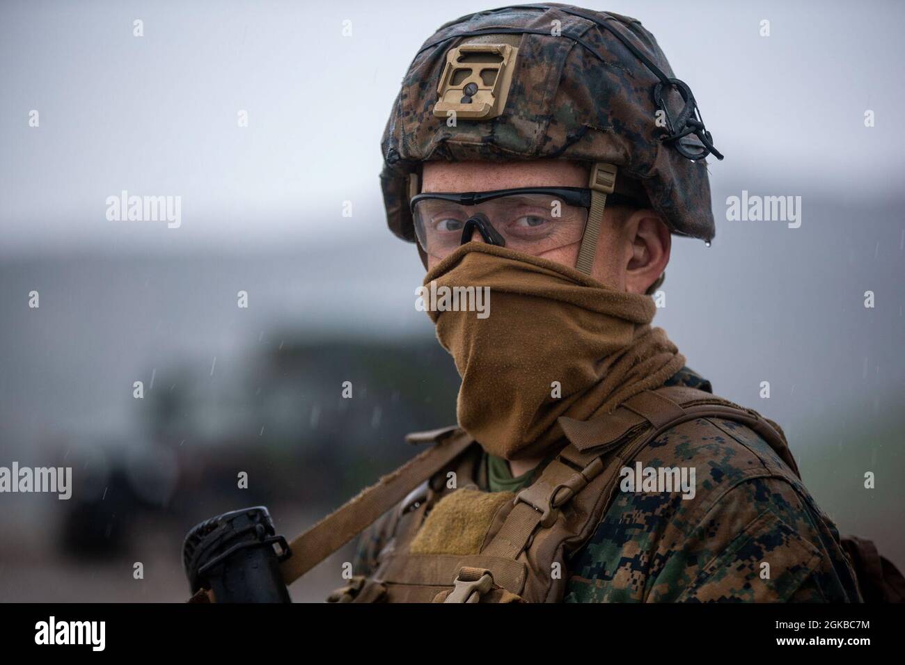 U.S. Marine Pfc. Christian Borozan, a student with Alpha Company ...