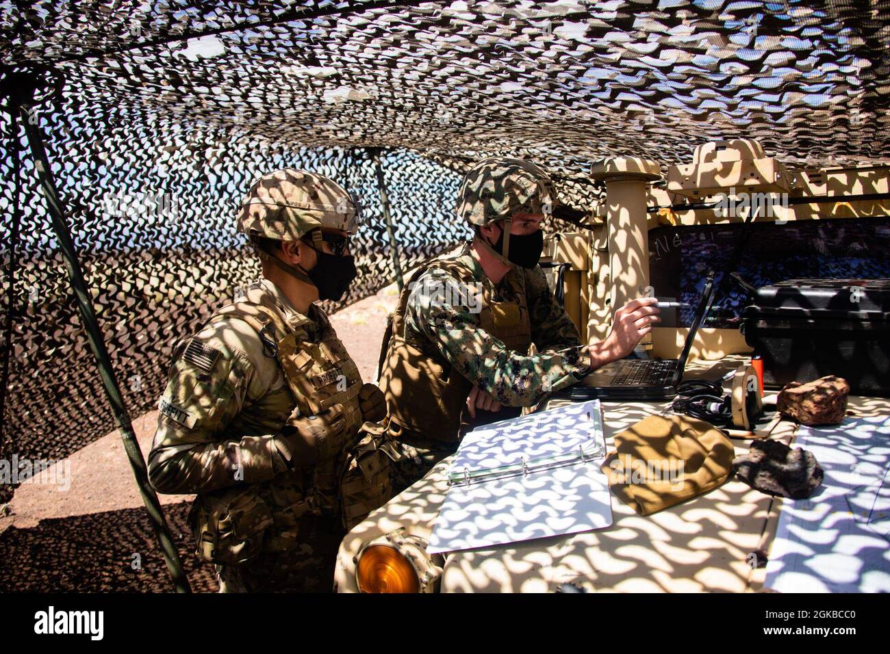 U.S. Army Sgt. Dillon Proffitt, left, Q-50 radar section chief, 3d ...