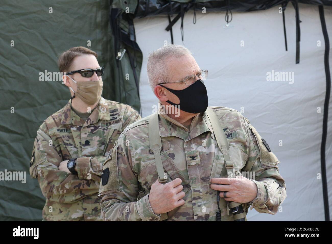 U.S. Army Col. Howard Lloyd, right, commander of the 28th Expeditionary ...