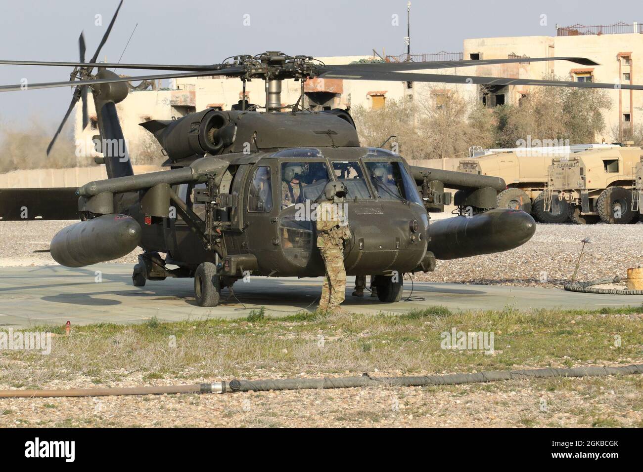 An aircrew with Charlie Company, 1-137th Assault Helicopter Battalion ...