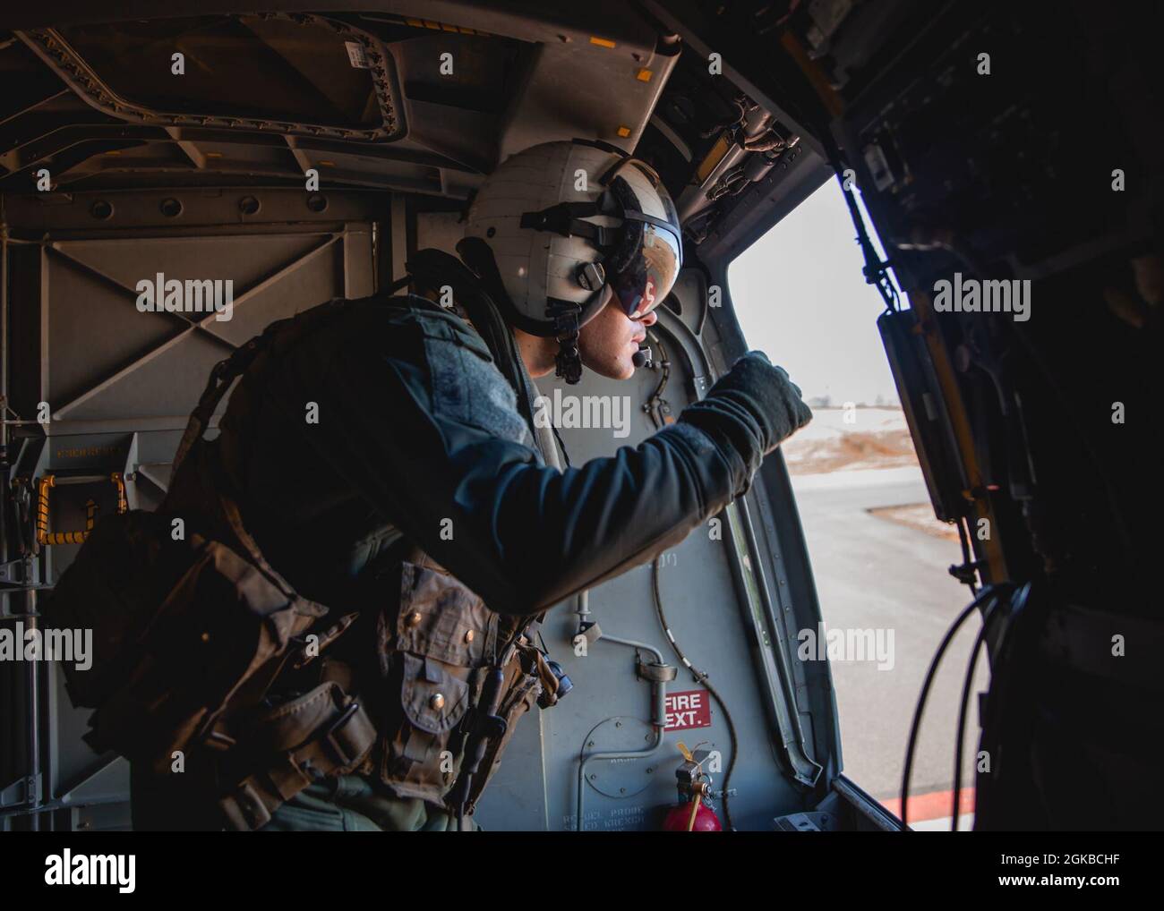 U.S. Marine Corps Lance Cpl. Lucas Whitley, a crew chief with Marine ...