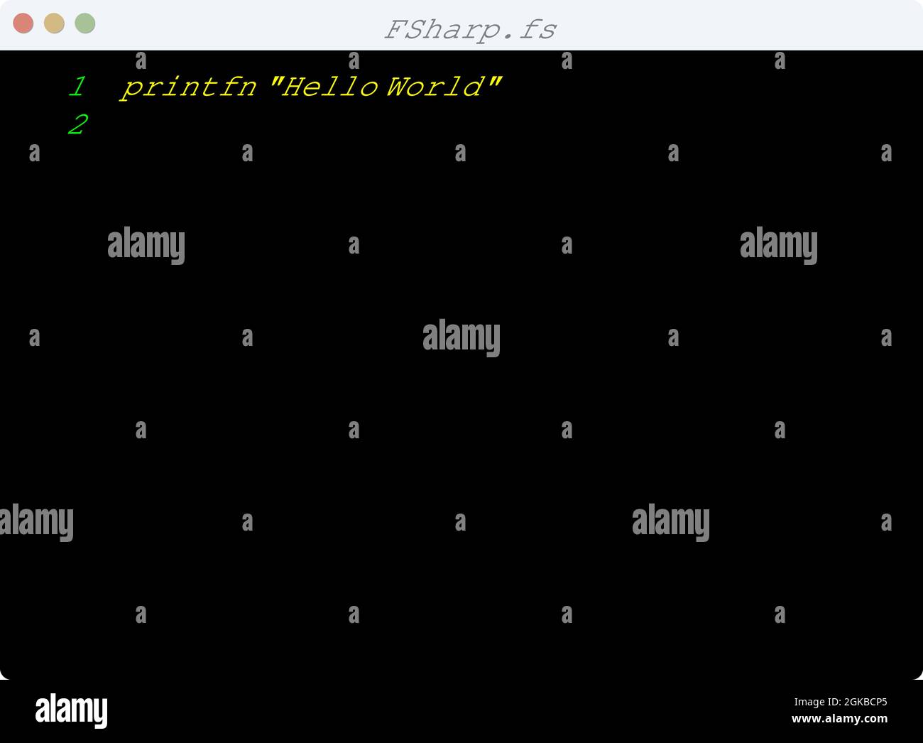 Fsharp Language Hello World Program Sample In Editor Window