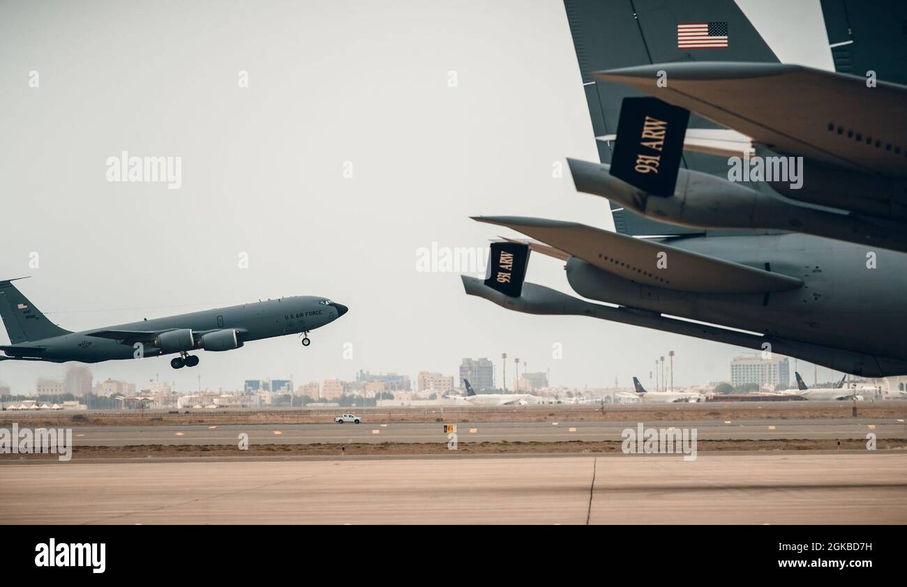 A U.S. Air Force KC-135 Stratotanker aircraft, assigned to the 350th ...