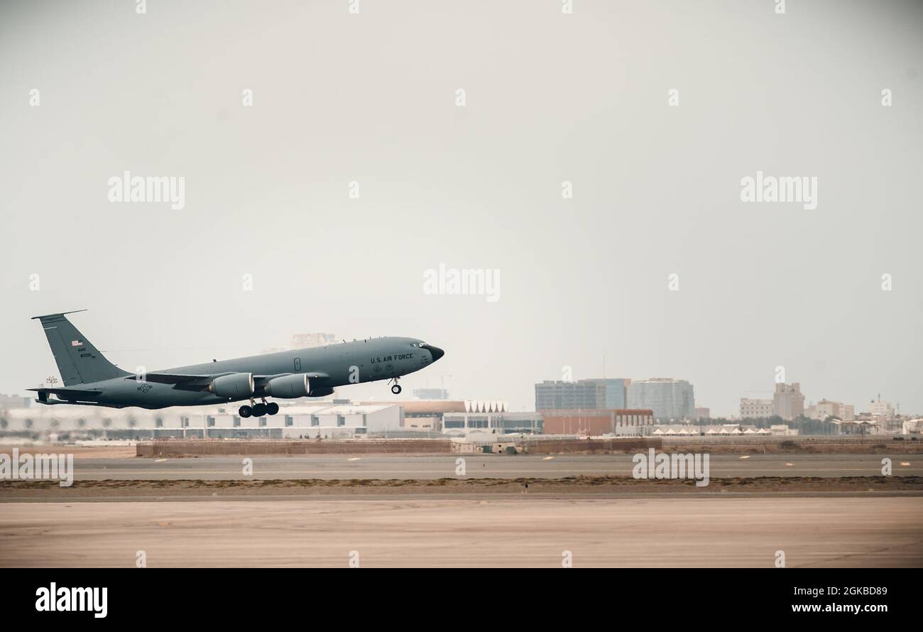 A U.S. Air Force KC-135 Stratotanker aircraft, assigned to the 350th ...