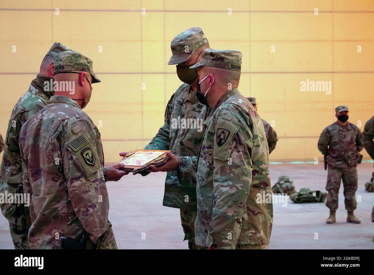 Col. Mark Coble and Sgt. Maj. John Shannon, 734th Regional Support ...