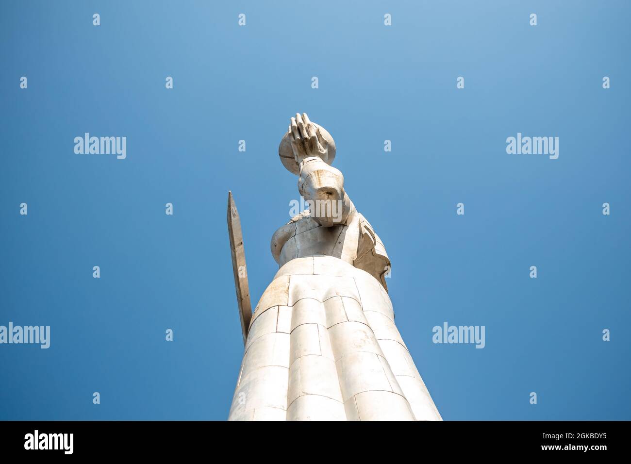 Famous Mother Georgia statue, Tbilisi with sunny sky on the background ...