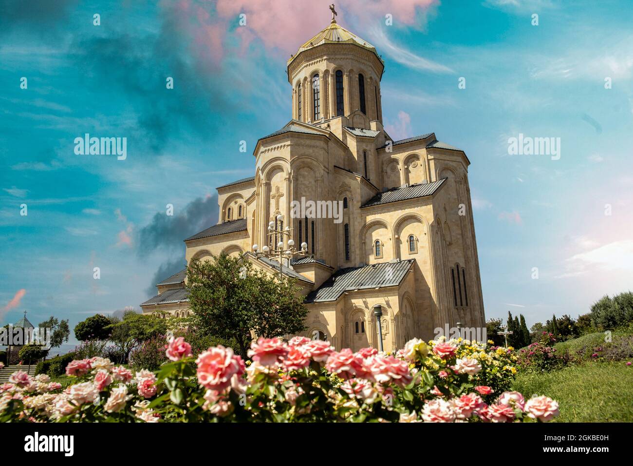 Holy Trinity Cathedral of Tbilisi, Sameba in Georgia Stock Photo - Alamy