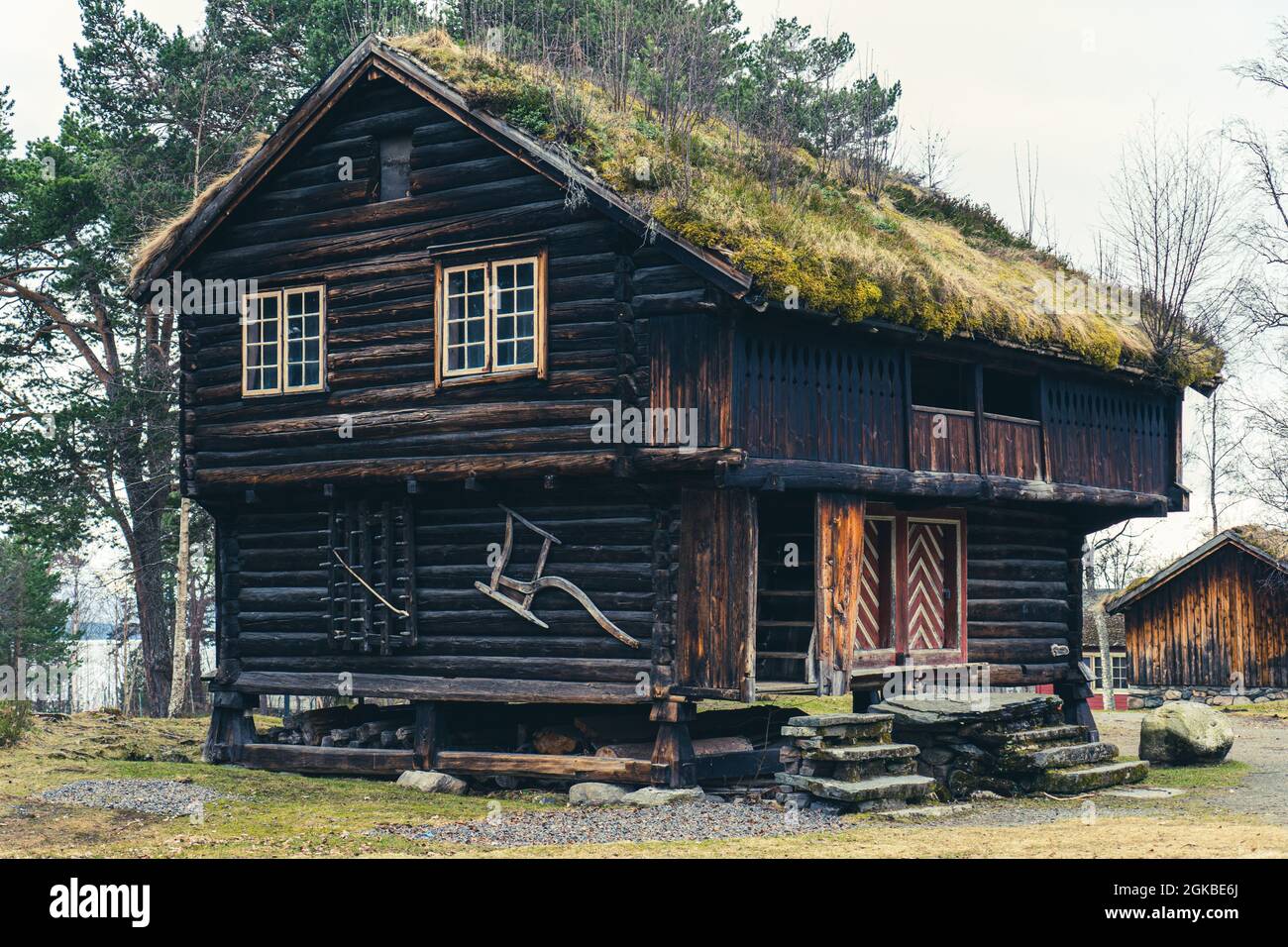 Traditional old wooden barn in Norway Stock Photo - Alamy