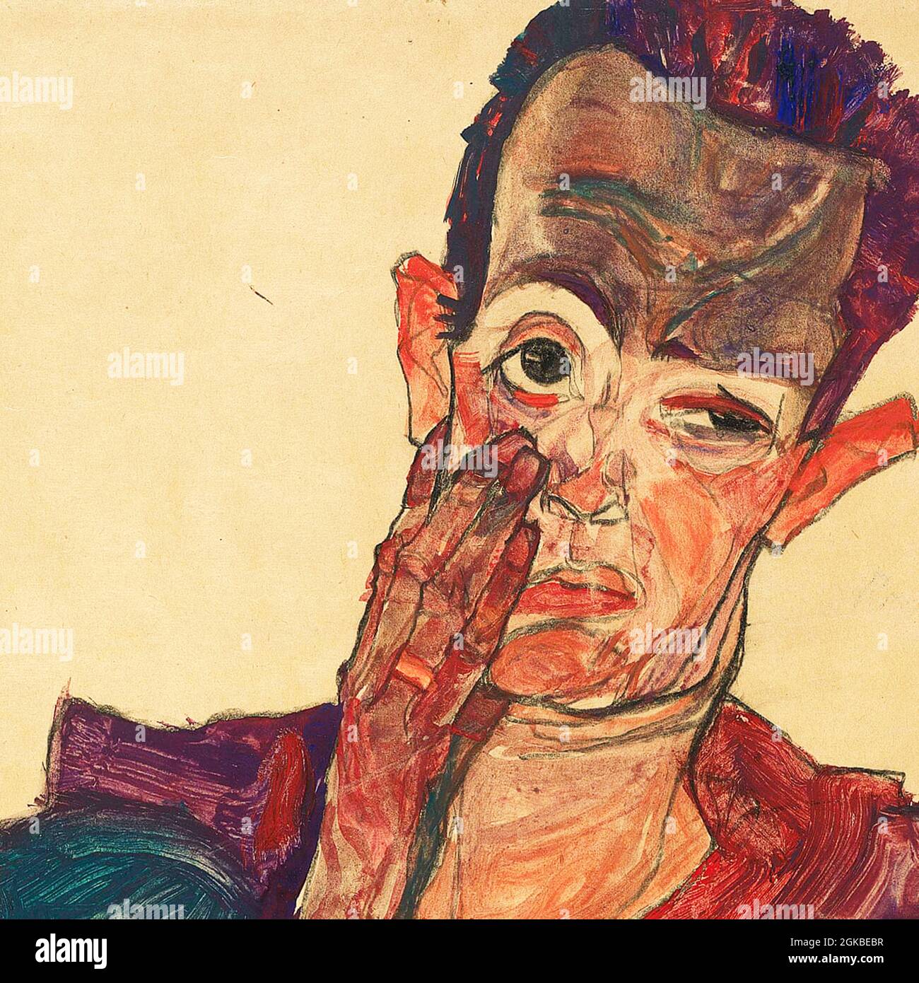 Vintage Egon Schiele Artwork painting Stock Photo - Alamy