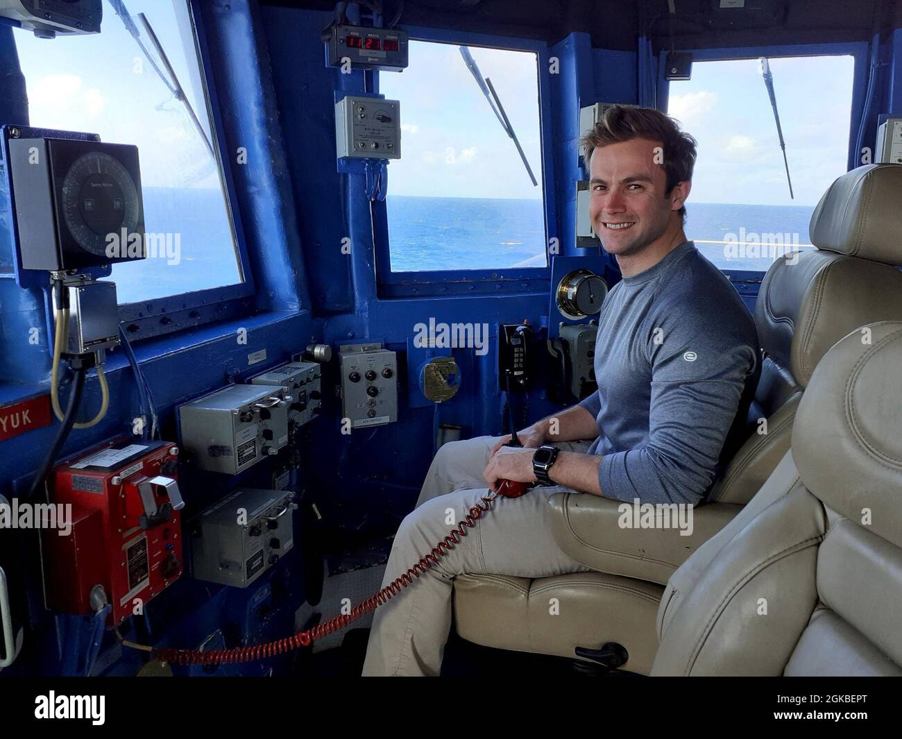 Michael Cook, chief mate on USNS Yukon (T-AO 202), takes on the ...