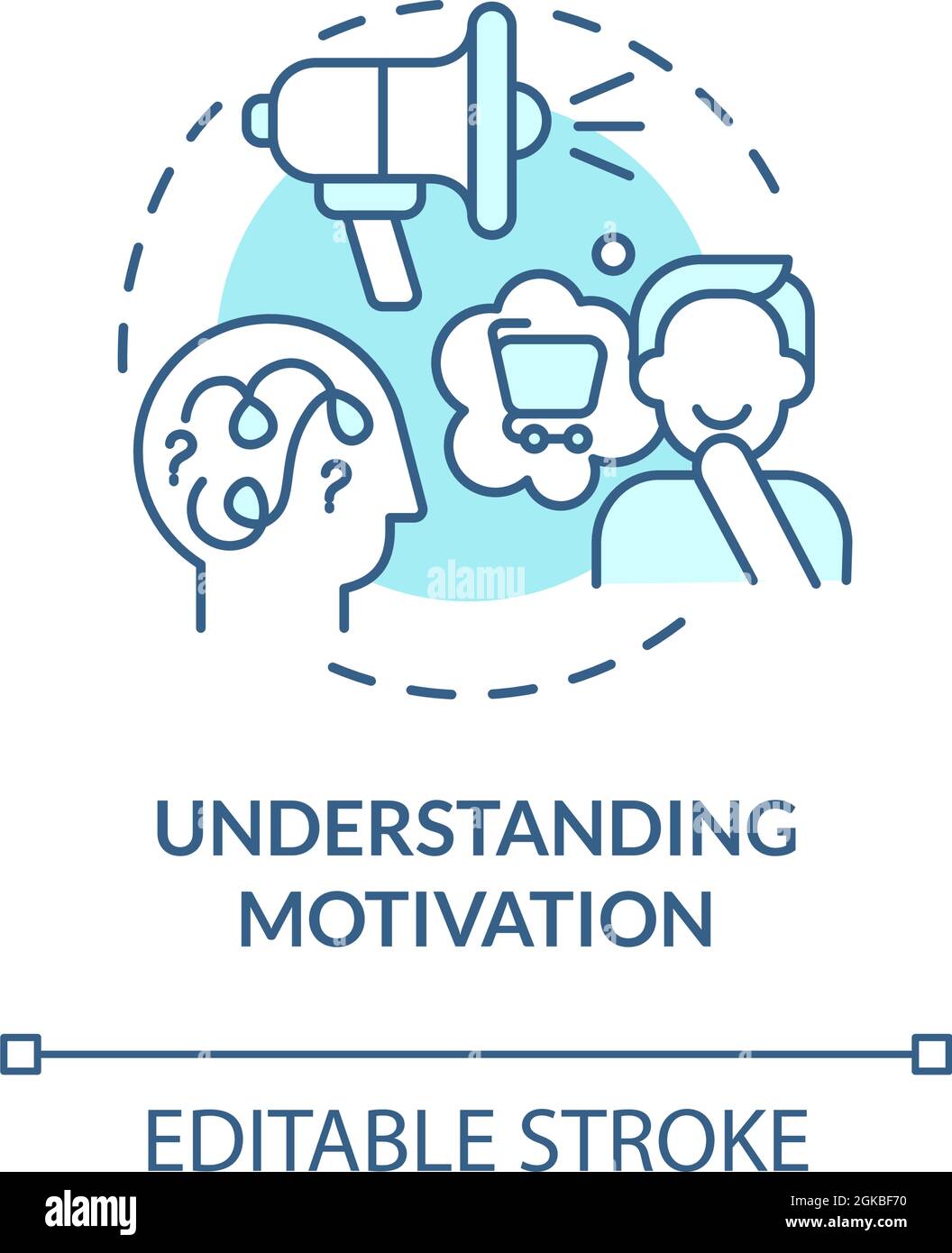 Understanding motivation blue concept icon Stock Vector Image & Art - Alamy