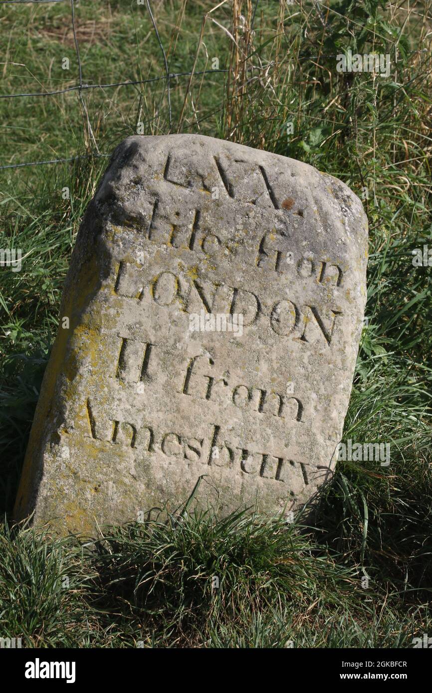 ancient mile marker stone Stock Photo - Alamy