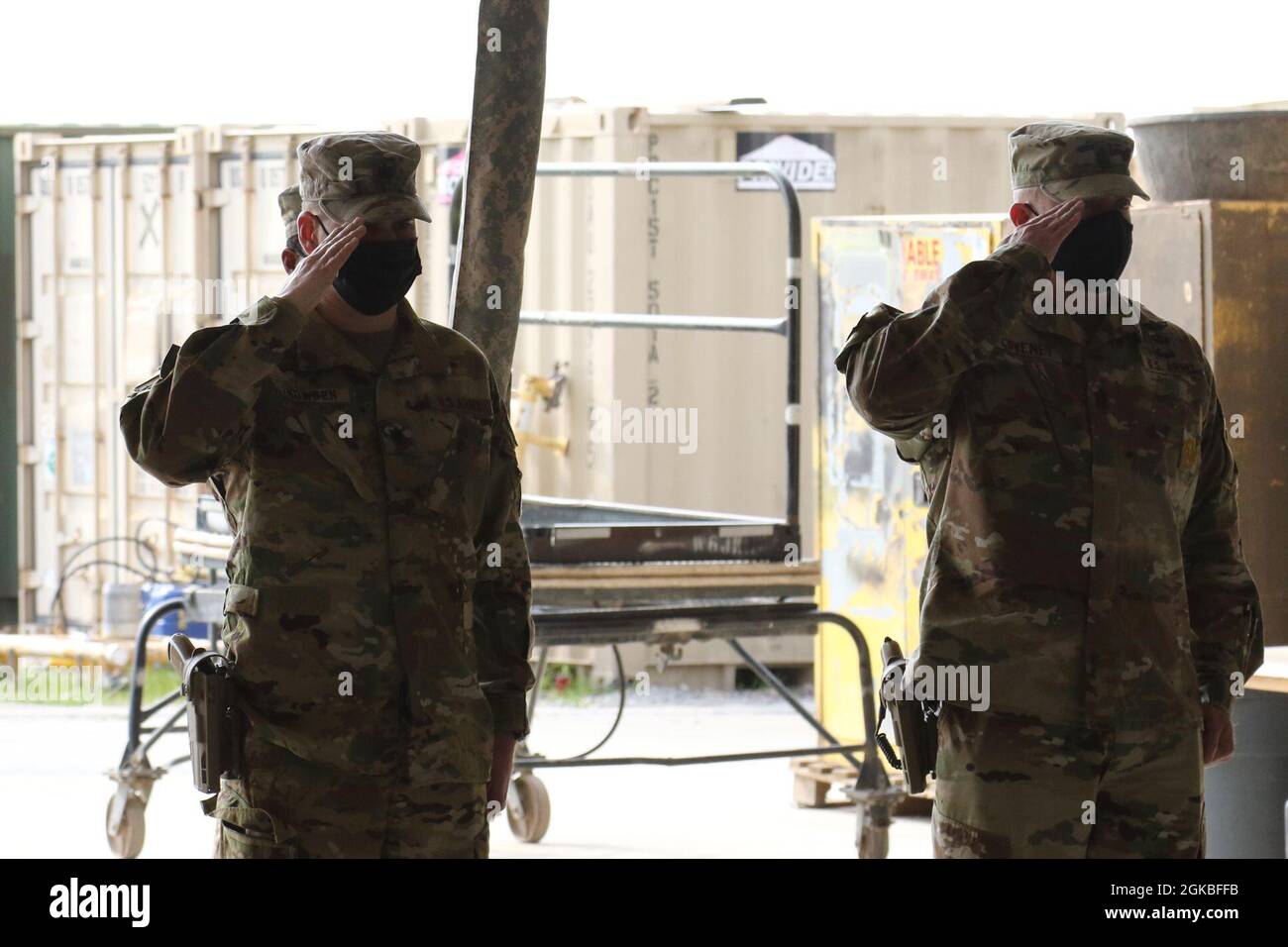 U.S. Army Lt. Col. James Snowden, left, and Command Sgt. Maj. Thomas ...